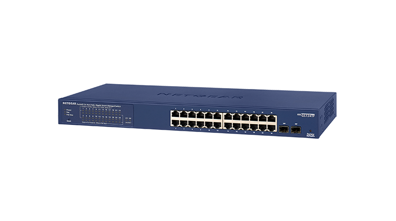 GS724TPv2 - Netgear ProSafe 24 x Ports PoE+ 10/100/1000GBase-T + 2 x ...