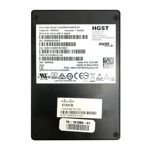 UCSC-NVMEHW-H1600 Cisco 1.6TB PCI Express 3.0 x4 Hot-Swappable NVMe ...
